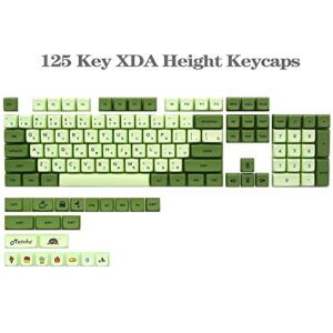 JOMGBB Matcha Japanese Keycaps,PBT Keycaps,125 Key Custom Keycap,XDA Profile,Dye Sublimation,Compatible with Gateron,Kailh,Cherry MX Switches（Only keycaps） (Green)