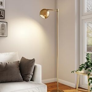 addlon Globe Gold Floor Lamp, 63 Inches Remote Control Mid Century Modern Floor Lamp with Metal Dome Shade,Antique Standing Lamp Adjustable for Living Room Reading Bedroom Home Office