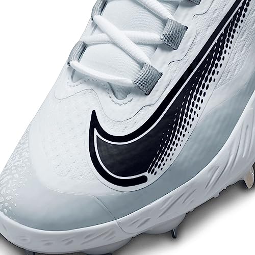 Nike Alpha Huarache Elite 4 Low FD2745-100 -Wolf Grey-Black Men's Metal Baseball Cleats 13 US,White/Black