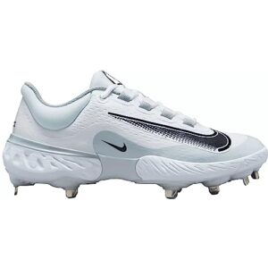 Nike Alpha Huarache Elite 4 Low FD2745-100 -Wolf Grey-Black Men's Metal Baseball Cleats 13 US,White/Black