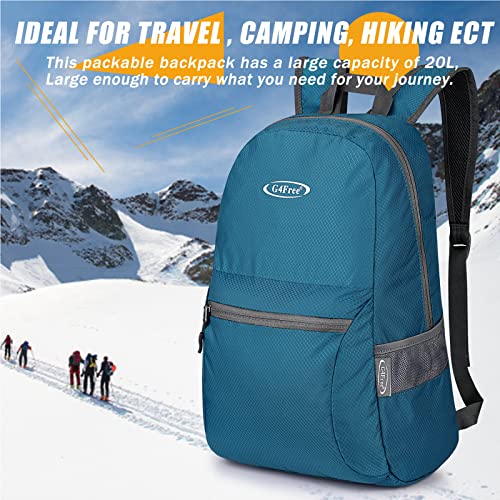 G4Free 20L Lightweight Packable Backpack Travel Hiking Daypack Foldable Backpack for Men Women