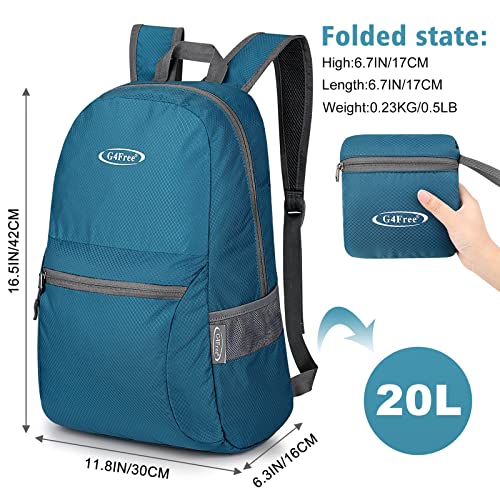 G4Free 20L Lightweight Packable Backpack Travel Hiking Daypack Foldable Backpack for Men Women