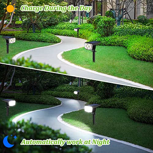 Sucolite 6-Pack Solar Spot Lights Outdoor, 59 LED Solar Lights Outdoor Waterproof, Outdoor Solar Lights for Yard with 3 Lighting Modes, Solar Landscape Spotlights for Garden Pathway Driveway Walkway