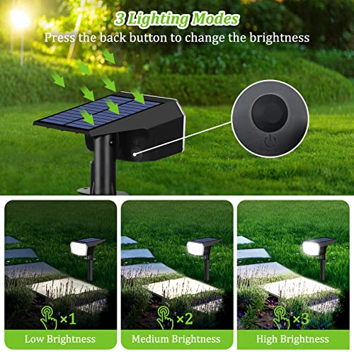 Sucolite 6-Pack Solar Spot Lights Outdoor, 59 LED Solar Lights Outdoor Waterproof, Outdoor Solar Lights for Yard with 3 Lighting Modes, Solar Landscape Spotlights for Garden Pathway Driveway Walkway