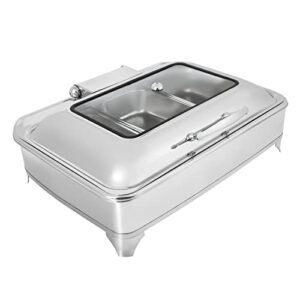 Electric Chafing Dish Buffet Set,3 Pan 9L/9.5QT Food Warmers for Parties Buffets,Stainless Steel Buffet Server and Warming Tray,Adjustable Temperature 45-80℃/ 113-176℉,Silver