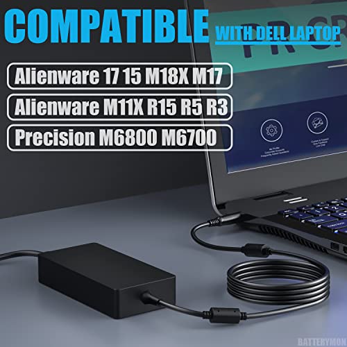 240W Power Adapter for Dell Alienware M15 R2 R3 R4 R6 R7 Alienware 15 17 M17 M11X M14X M17X M18X X15 Area-51m PA-9E, Dell G15 G7 G5 G3 Gaming Laptop Charger with LED Indicator 7.4mm Tip