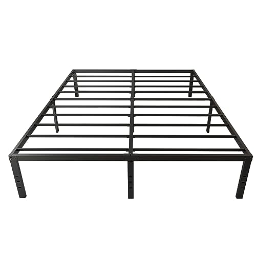 Yedop 14 Inch King Size Metal Bed Frames, No Box Spring Needed, 2500 lbs Heavy Duty Steel Slat Support, Non-Slip and Noise Free, King Platform Bed Frame, Easy Assembly, Black