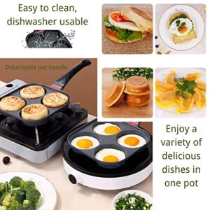 VANKUTL 4-Cup Nonstick Egg Frying Pan, Egg Pan for Breakfast, Egg Burgers, Vegetable Patties, Pancakes, Nonstick Cookware Suitable for Gas Stoves, Induction Cookers.…