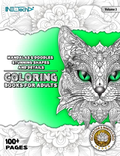 Mandala and Doodles Stunning Shapes and Details: Adult Coloring Book with Stress Relieving Designs, Fun and cute illustrations inspired by everyday ... ADHD, Loss Of Anxiety, Relaxion, Meditation