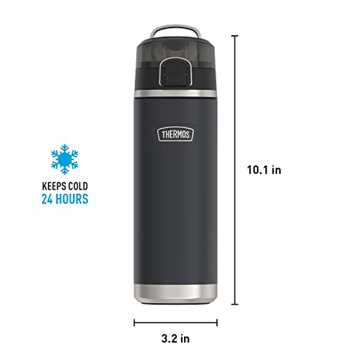 ICON SERIES BY THERMOS Stainless Steel Water Bottle with Spout 24 Ounce, Granite