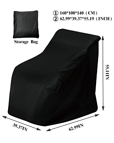 PUDO Massage Chair Cover Recliner Chair Cover for Living Room Full Body Massage Chair Cover cover-black03