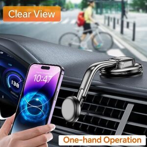 Magnetic Phone Holder for Car, [ Powerful Magnets & Military-Grade Suction ] Car Phone Holder Mount Dashboard Windshield Cell Phone Holder Phone Stand for Car Fit for iPhone Android Automobile Cradle