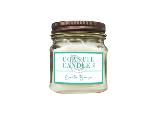 Coastal Breeze Scented Candle 8 Oz - Natural Soy Wax Candle in Glass Jar – Long Lasting Candles for Home, Office - Aromatherapy Candles for Spa - Elegant Candle Gift for Men, Women