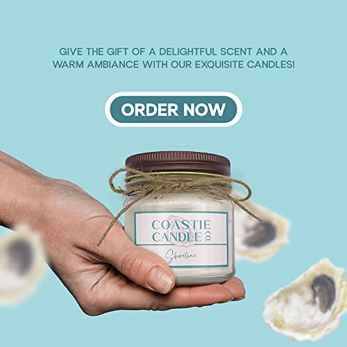 Coastal Breeze Scented Candle 8 Oz - Natural Soy Wax Candle in Glass Jar – Long Lasting Candles for Home, Office - Aromatherapy Candles for Spa - Elegant Candle Gift for Men, Women