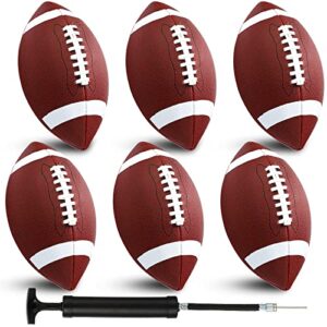 jerify composite leather footballs official size composite leather balls composite leather inflatable footballs with pump indoor outdoor footballs bulk for training and recreational play (9 pcs)