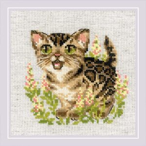 riolis counted cross stitch kit 2119 bengal kitten