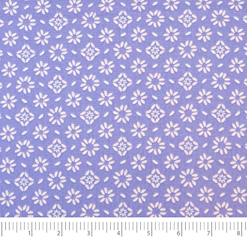 Singer Fabrics, 100% Cotton, White Flowers on Lavender, Precut, 2 Yard pre Cut