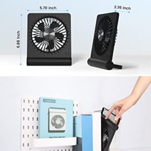 FERRISA Desk Fan, Small But Powerful, Portable Fan Battery Operated, 220° Tilt Folding Ultra Quiet mini Personal Fan, Strong Wind, 3 Speed Adjustable For Home Office Desktop Travel Camping (Black)