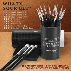 Model Paint Brushes Dry Brush - Golden Maple 18PC Large Dry Brush Set with Miniature Detail Paint Brush Set 3/0 5/0 10/0 for Effortless Miniature Painting, Scale Model, Citadel, Warhammer 40k