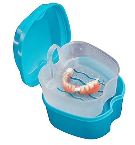 False Teeth Container Fake Teeth Box Case Hanging Box Container Net False Teeth Storage Bath Denture Tooth