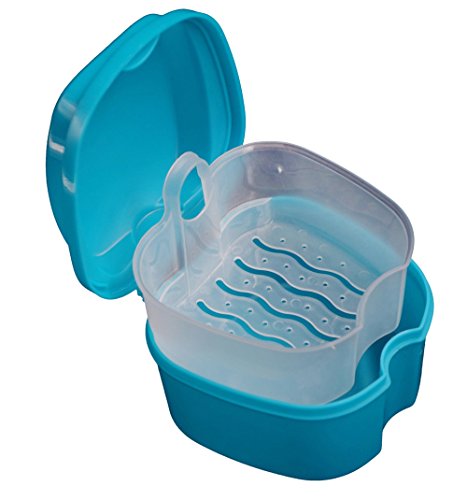 False Teeth Container Fake Teeth Box Case Hanging Box Container Net False Teeth Storage Bath Denture Tooth