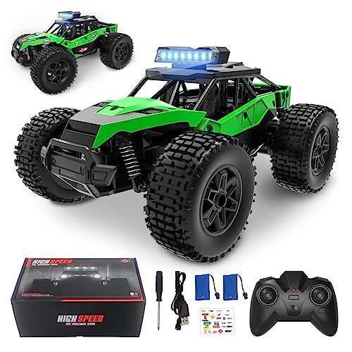 RC Cars,1:20 Scale Remote Control Toy Car,2WD High Speed 30 Km/h All Terrains Electric Toy Off Road RC Car,with LED Headlight and Rechargeable Battery,RC Cars for Boys Kids and Adults Gift