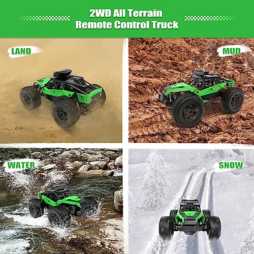 RC Cars,1:20 Scale Remote Control Toy Car,2WD High Speed 30 Km/h All Terrains Electric Toy Off Road RC Car,with LED Headlight and Rechargeable Battery,RC Cars for Boys Kids and Adults Gift