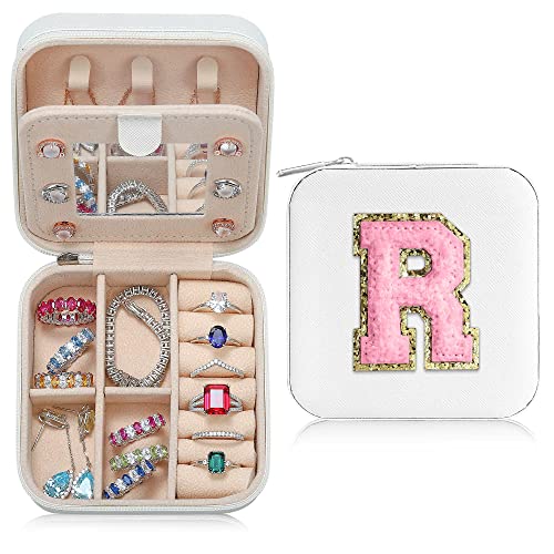 Parima Jewelry Organizer Box, Small Jewelry Box for Women Girls Initial R Travel Jewelry Case Small Jewelry Organizer Box Travel Jewelry Case Jewelry Box Organizer Mini Travel Jewelry Box