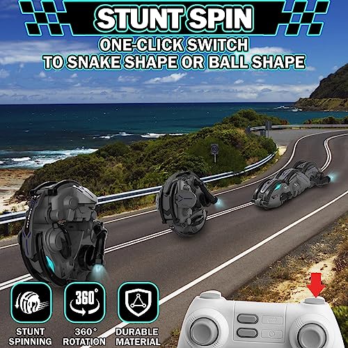 LEAMBE RC Cars Remote Control Car, RC Stunt Snake Car 360°Roll Toys for Boys Age 8-12, Toys for 6 Year Old Boys Outdoor Toys Car Racing Games 2 Batteries