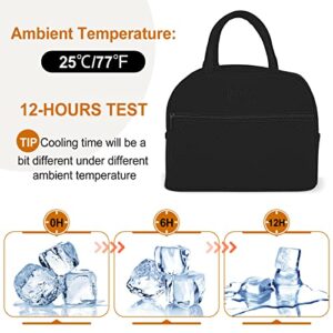 NisuAM Lunch Bag Women Large Lunch Box for Men Reusable Insulated Lunch Tote Bag, Leakproof Portable Lunch Box Cooler Bag for Work Picnic Office Travel - Black