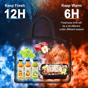 NisuAM Lunch Bag Women Large Lunch Box for Men Reusable Insulated Lunch Tote Bag, Leakproof Portable Lunch Box Cooler Bag for Work Picnic Office Travel - Black