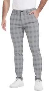 plaid&plain men's plaid pants skinny dress pants for men skinny chino pants men 7301 plaid-1-36x32