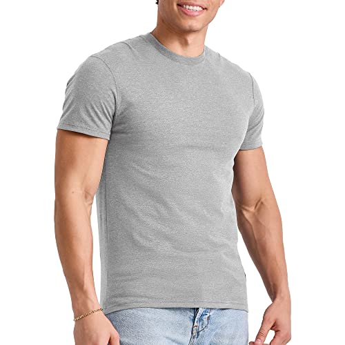 Hanes Originals Short Sleeve, 100% Cotton Tees for Men, Crewneck T-Shirt, Light Steel, Large