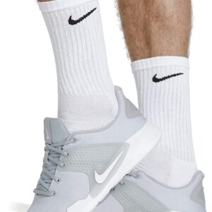 Nike Men's Dri-Fit Everyday Cushioned Crew Socks | Cotton (Everyday, White, Large, 6 Pairs)