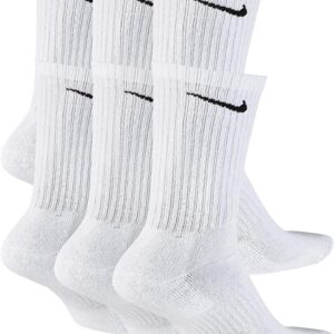 Nike Men's Dri-Fit Everyday Cushioned Crew Socks | Cotton (Everyday, White, Large, 6 Pairs)