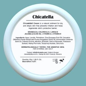 Chicatella Eczema Ointment Cream for Adults and Babies, Extra Strength Anti Itch Moisturizer for Atopic or Seborrheic Dermatitis, Rashes, Dry Skin and Psoriasis (1.85 OZ)