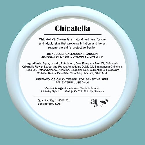 Chicatella Eczema Ointment Cream for Adults and Babies, Extra Strength Anti Itch Moisturizer for Atopic or Seborrheic Dermatitis, Rashes, Dry Skin and Psoriasis (1.85 OZ)