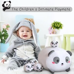 TOYSYM Kawaii Panda Stuffed Animal with 4 Baby Panda Plushies in her Tummy, Super Soft Cartoon Body Pillow Gifts for Kids Boys