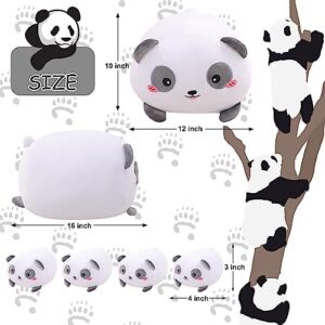 TOYSYM Kawaii Panda Stuffed Animal with 4 Baby Panda Plushies in her Tummy, Super Soft Cartoon Body Pillow Gifts for Kids Boys