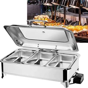 ANSNAL Buffet Server Food Warmer, 9L Commercial Hot Pot Buffet Set, Electric Plate Warmers to Keep Food Warm, Buffet Equipment for Kitchen & Dining, Rectangular(Size:1/3)