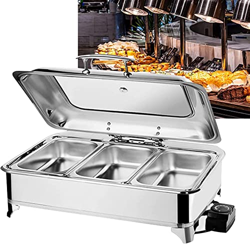 ANSNAL Buffet Server Food Warmer, 9L Commercial Hot Pot Buffet Set, Electric Plate Warmers to Keep Food Warm, Buffet Equipment for Kitchen & Dining, Rectangular(Size:1/3)