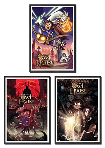 IZUGA A Set of 3 Canvas Posters,The Owl House Poster Anime Poster 3 Piece Set,8x12Inch Canvas Prints Unframed Set of 3