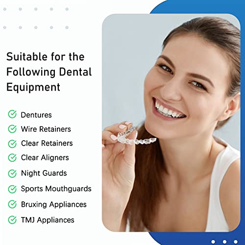 JSENA Denture Cleaning Tablets+UV Retainer Case Double Sterilization，Efficient Retainer Cleaning Tablets-60 Tabs，Collocation UVC Disinfectant Aligner Case, Clean Mouth Guard, Night Guard in 15 Minutes