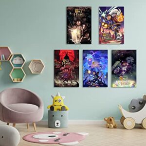 The Owl House Poster Canvas Art Poster and Canvas Wall Art Living Room Posters Bedroom Painting, Wall Art Picture Print Modern Family Bedroom Decor Posters Set of 5 Pcs (No Frame,8x12inch-5pcs)