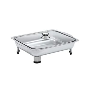 fenteer buffet dish tray, chafing dish, transparent cover rectangular serving tray stainless steel chafer for holidays picnic, arc