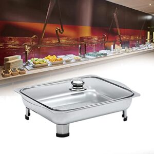 Fenteer Buffet Dish Tray, Chafing Dish, Transparent Cover Rectangular Serving Tray Stainless Steel Chafer for Holidays Picnic, arc