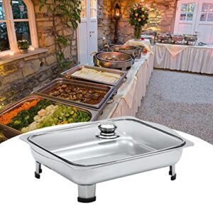 Fenteer Buffet Dish Tray, Chafing Dish, Transparent Cover Rectangular Serving Tray Stainless Steel Chafer for Holidays Picnic, arc