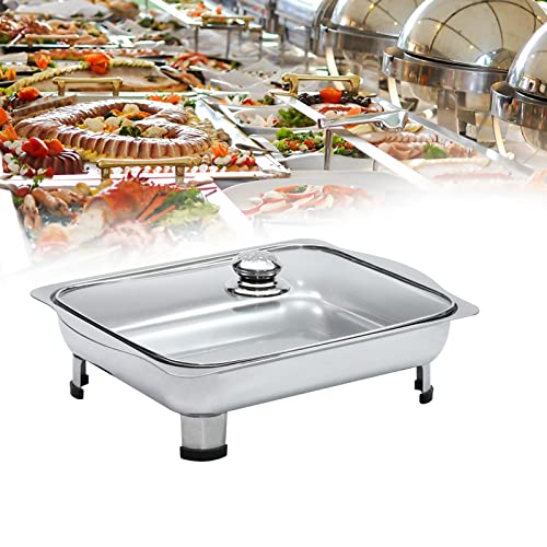 Fenteer Buffet Dish Tray, Chafing Dish, Transparent Cover Rectangular Serving Tray Stainless Steel Chafer for Holidays Picnic, arc