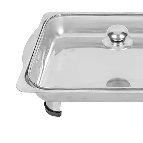 Fenteer Buffet Dish Tray, Chafing Dish, Transparent Cover Rectangular Serving Tray Stainless Steel Chafer for Holidays Picnic, arc