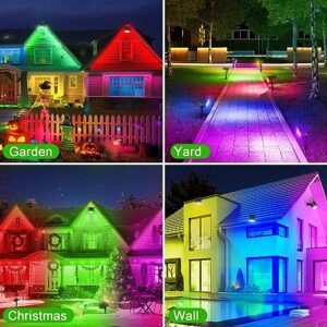 LANSOW Solar Spot Lights Outdoor Color Changing, [7 Modes/8 Pack] Christmas Solar Landscape Spotlights, Solar Lights Outdoor Waterproof, Solar Powered Flood Lights for Outside Yard Garden Pathway